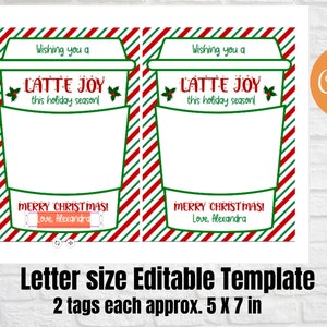 Wishing You a Latte Joy This Holiday Season ,christmas Coffee Gift Card ...