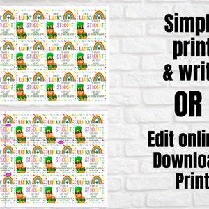 So Lucky to Have Student Like You Printable Gift Tags,st. Patricks Day ...