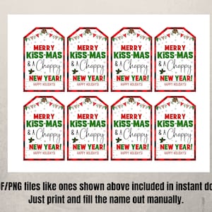 Merry Kissmas and a Chappy New Year Gift Tags,christmas Lip Balm ...