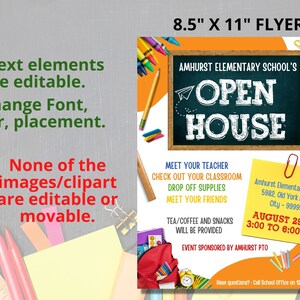 Open House Back to School Flyer for School Printable Open - Etsy