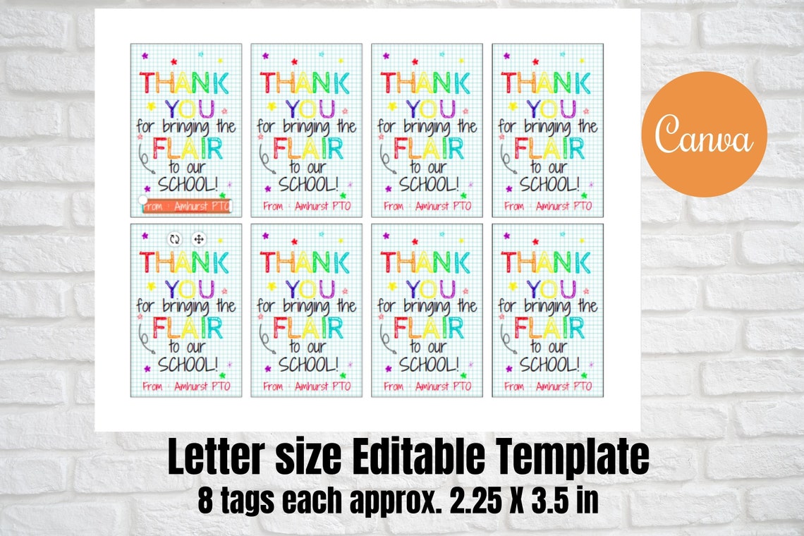 Flair Penend of Year Gift Tag for Teacher Admin Staff | Etsy