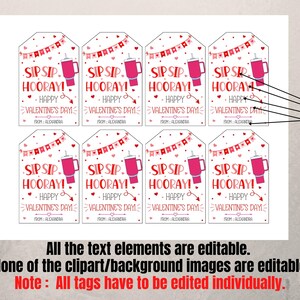 Sip Sip Hooray, It's Valentine's Day, Cup Valentines Tag for Stanley ...