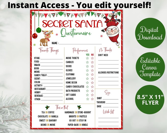 Secret Santa Survey - Etsy