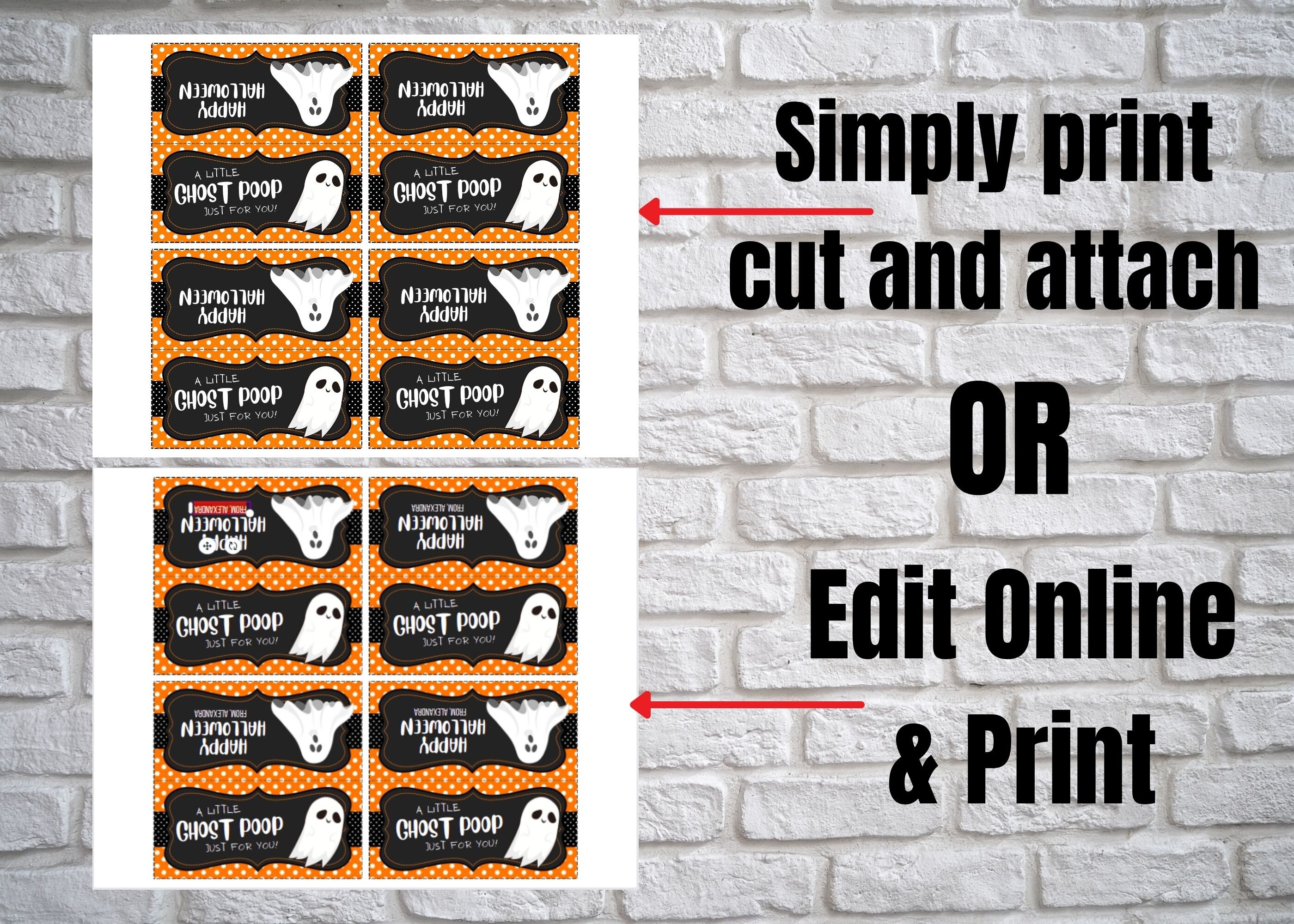 Ghost Poop Marshmallow Halloween Treat Bag Topper Marshmallow - Etsy