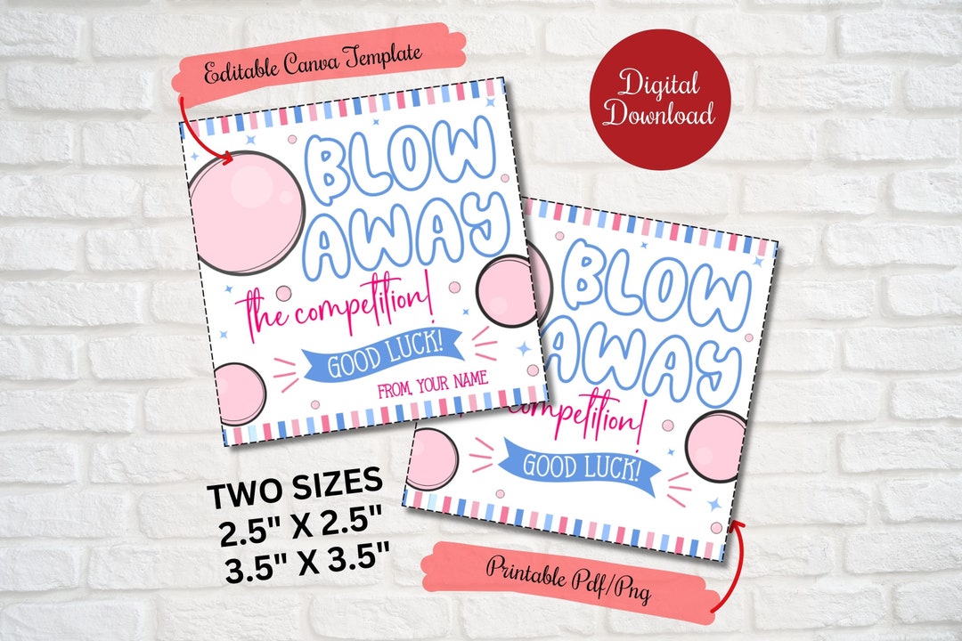 Blow Pop Candy Cheer Tags, Blow Away the Competition, Cheer Team Gift ...