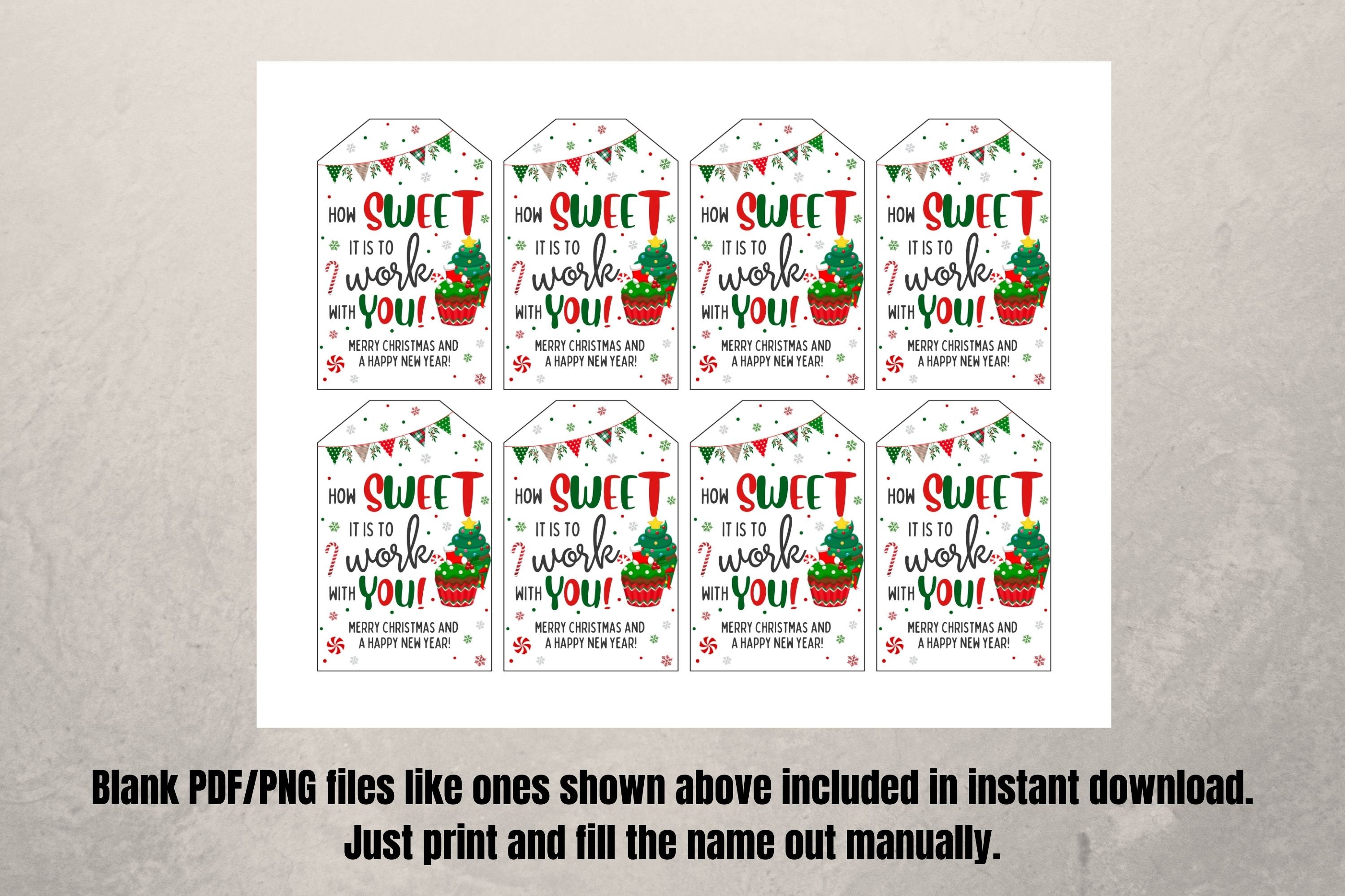 Christmas Gift Treat Tags for Co-workers, How Sweet It is to Work With ...