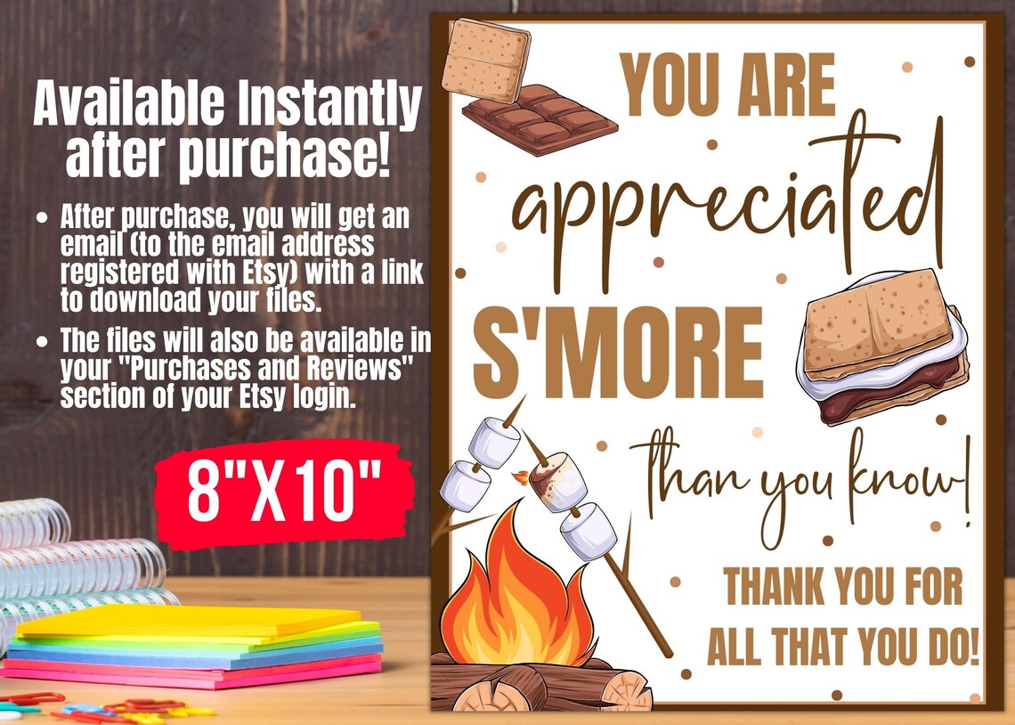 Smores Teacher Appreciation Sign Printable|you Are Appreciated S'more ...
