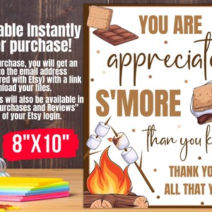 Smores Teacher Appreciation Sign Printable|you Are Appreciated S'more ...