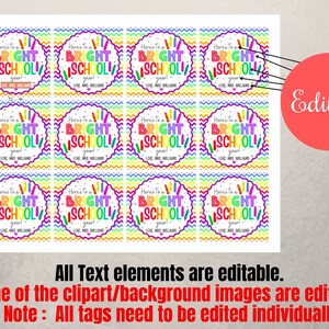 First Day of School Crayons Gift Tags, Here's to a Bright School Year ...