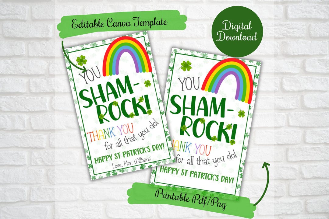 You Shamrock. Thanks for All That You Do Printable Gift Tags,st ...