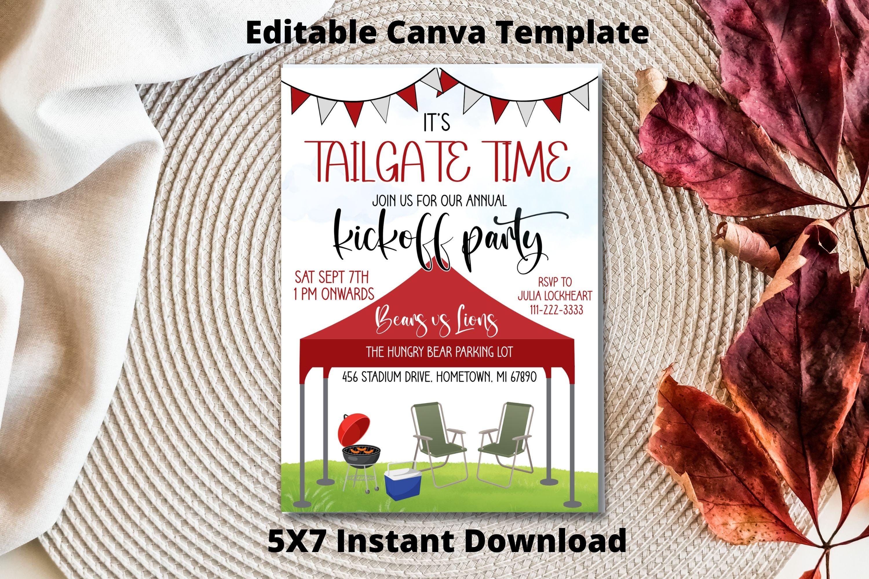 Football Tailgate Party Invitation| Football Kickoff Party Invite ...