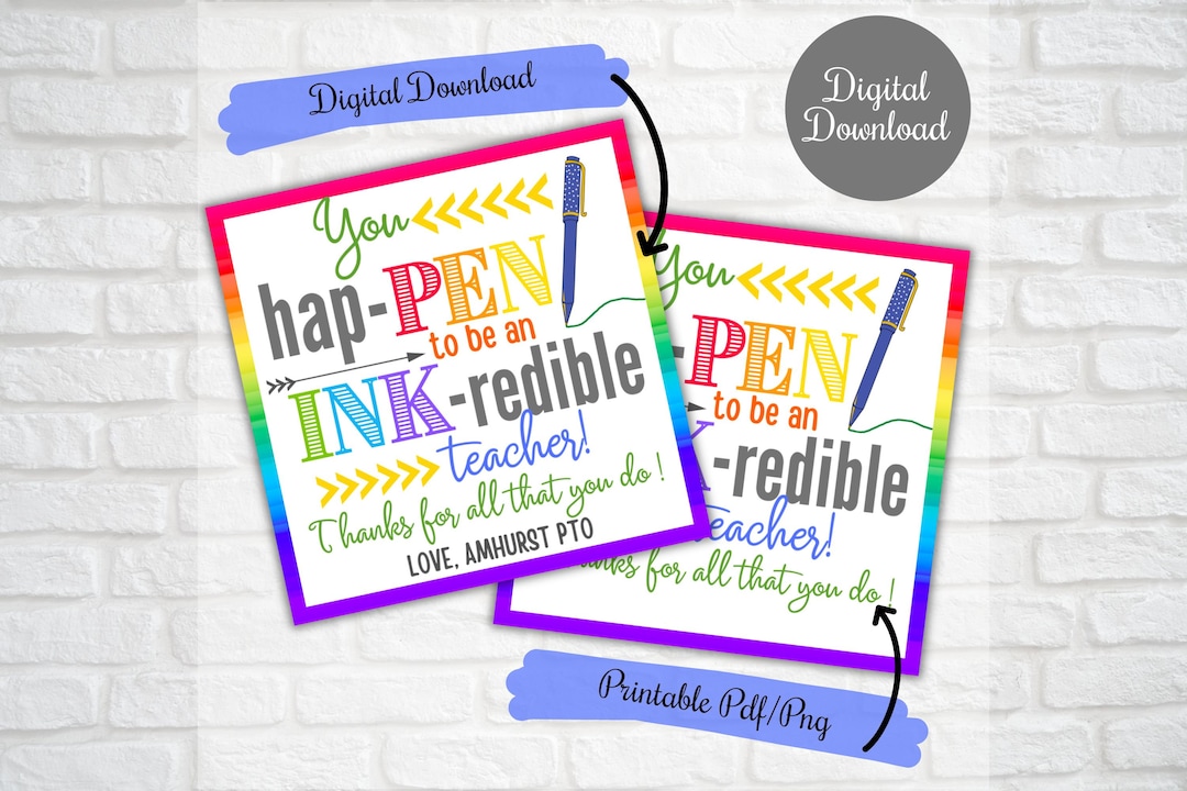 You Happen to Be Inkredible Gift Tags, Employee Appreciation,nurse ...