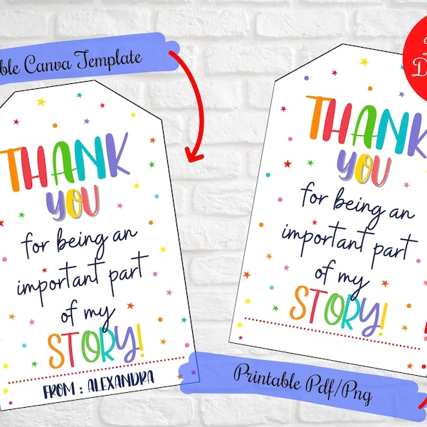 Thank You for Being Part of My Story Bookmark - Etsy