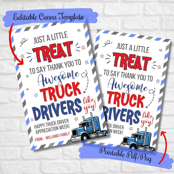 Truck Driver Appreciation Cards - Etsy