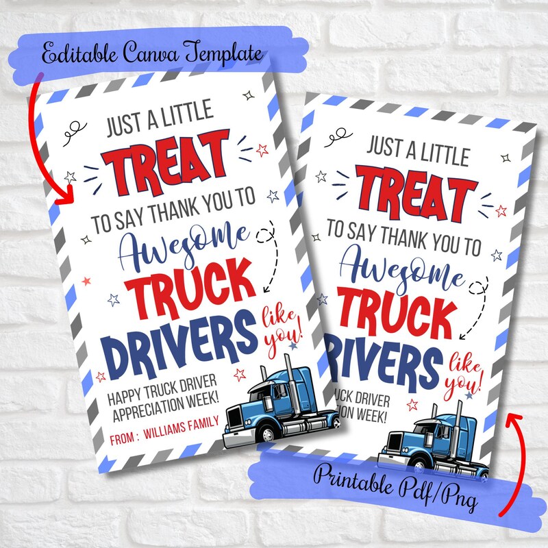 Truck Driver Appreciation Cards - Etsy