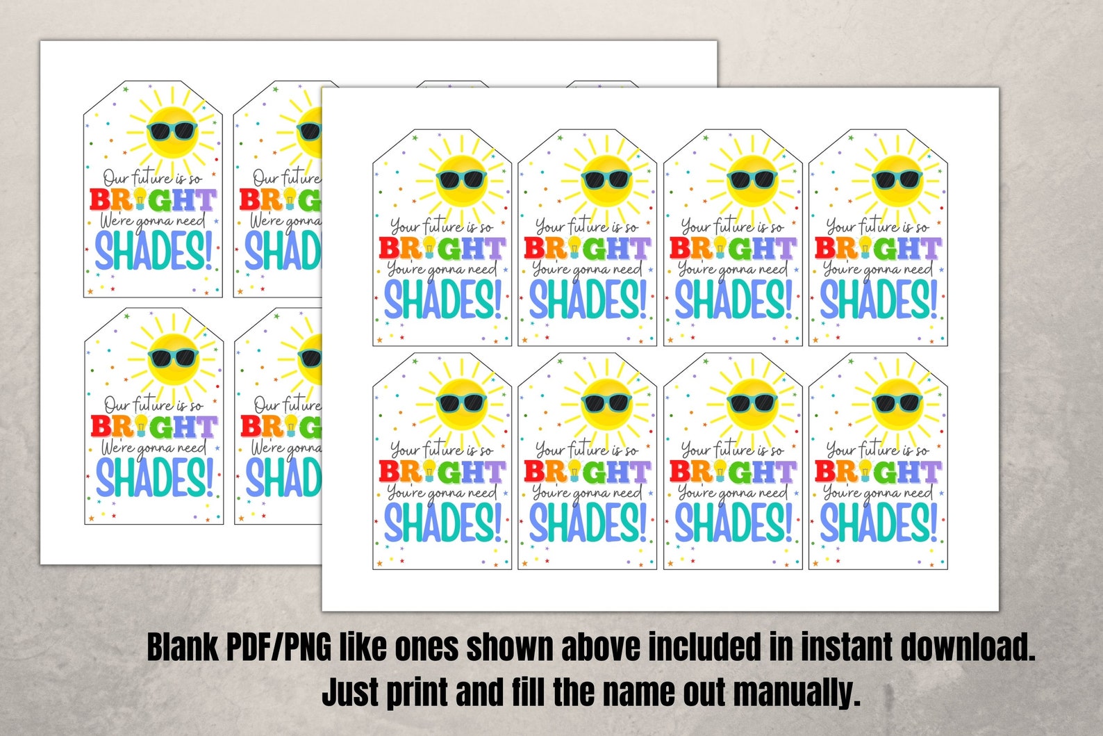 End of Year Class Sunglasses/shades Gift Tags Your Future is - Etsy