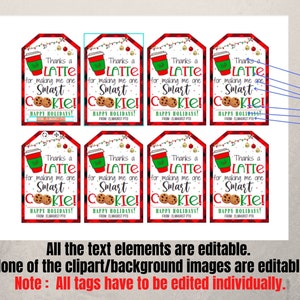 Thanks a Latte for Making Me One Smart Cookie, Christmas Teacher Coach ...
