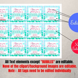 First Day of School Bubbles Gift Tags, I Hope Your School Year is ...