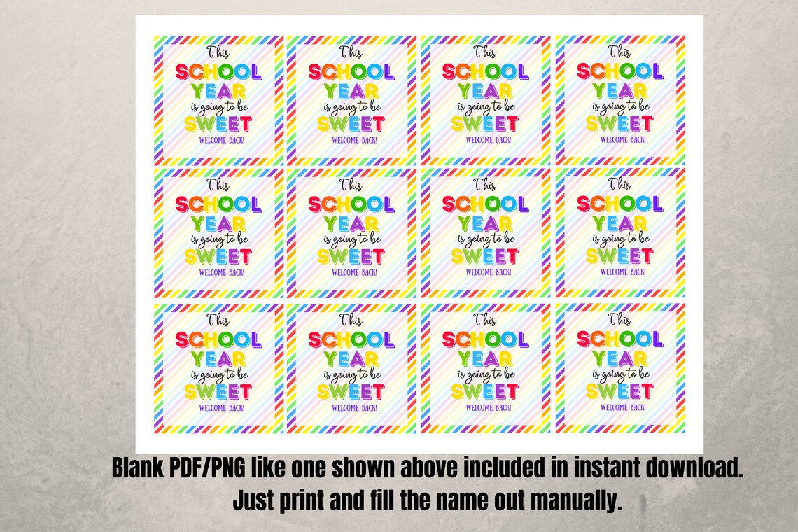 Back to School Candy Gift Tags This School Year is Going to - Etsy