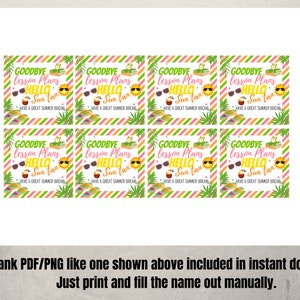Goodbye Lesson Plans Hello Suntan Gift Tags Teacher - Etsy