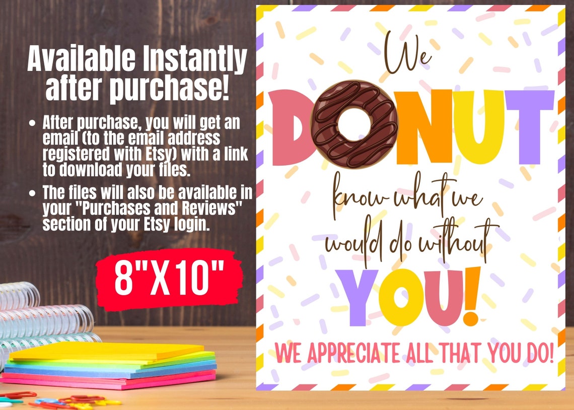 We Donut Know What We Would Do Without You Teacher | Etsy