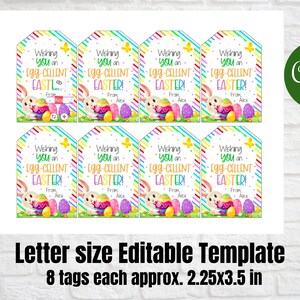 Wishing You an Eggcellent Easter Easter Eggs Treat Tag for - Etsy