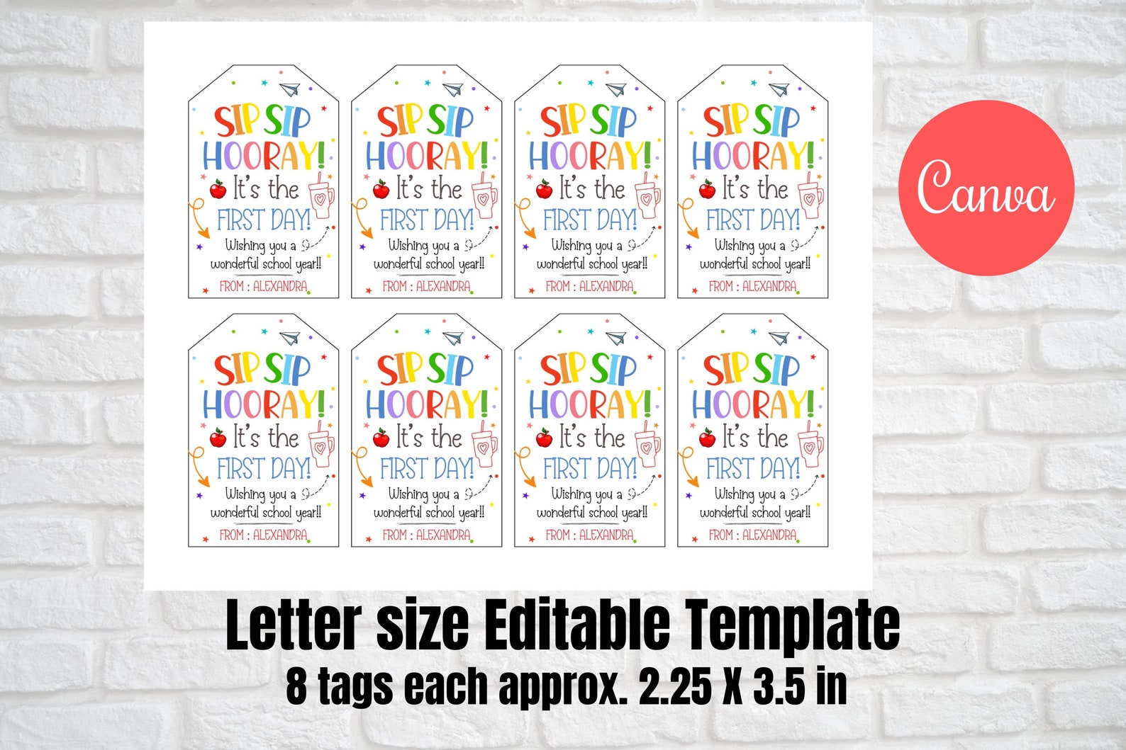 Sip Sip Hooray, It's the First Day, Back to School/college Tumbler, Cup ...