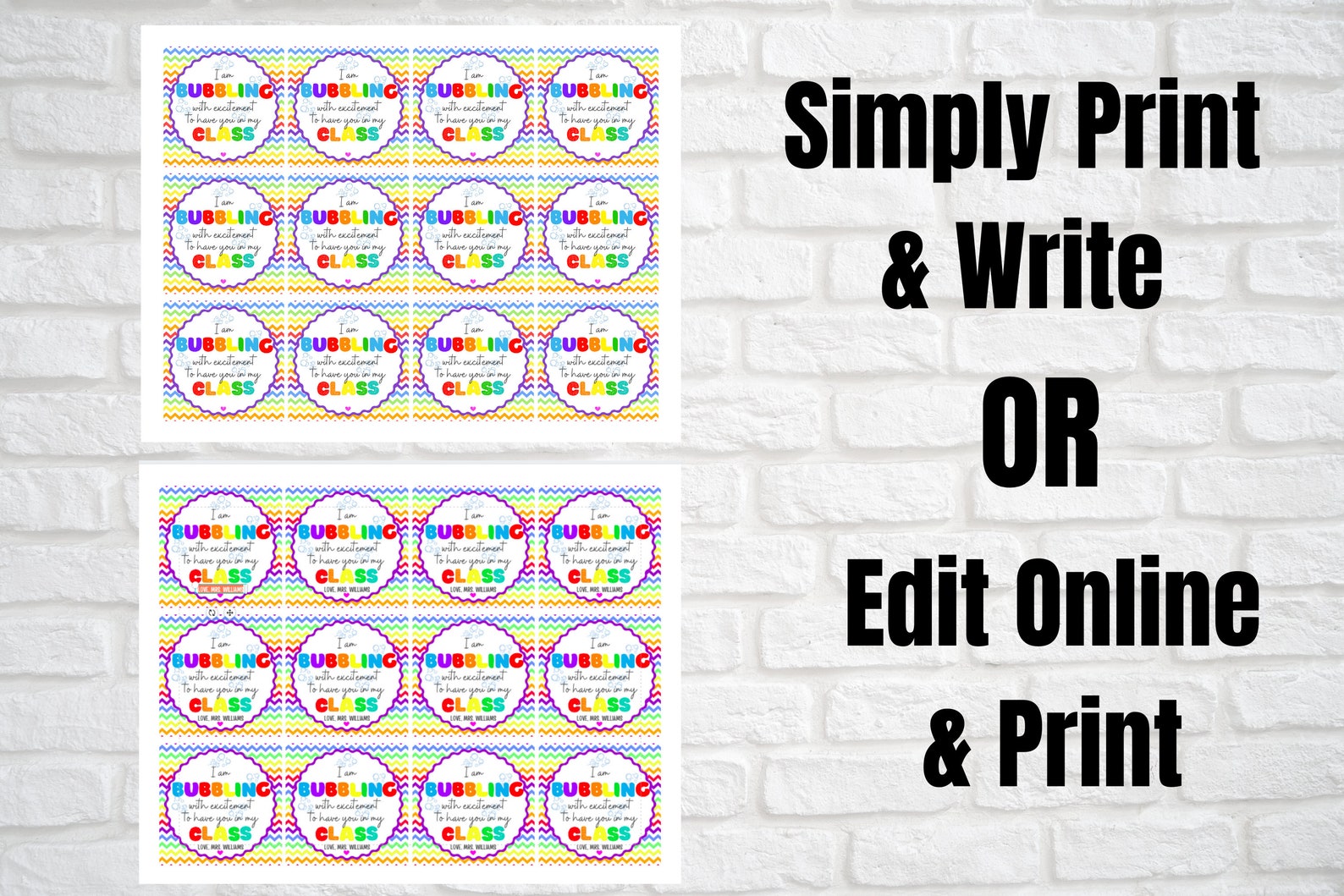 First Day of School Bubbles Gift Tags I Am Bubbling With - Etsy