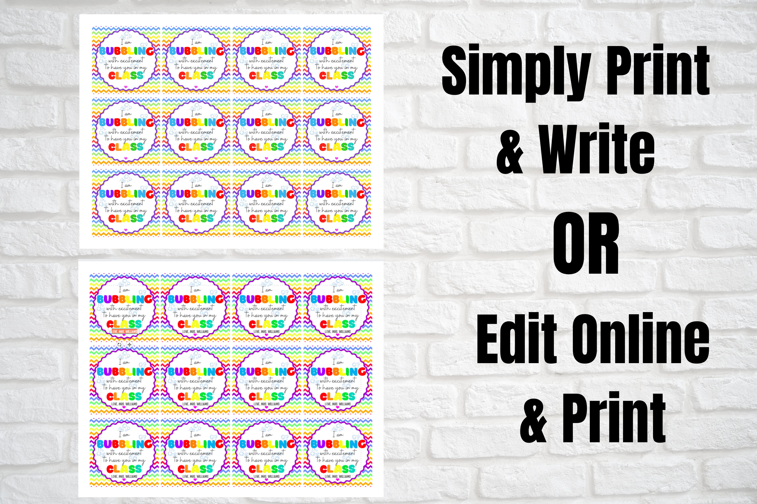 First Day of School Bubbles Gift Tags I Am Bubbling With - Etsy