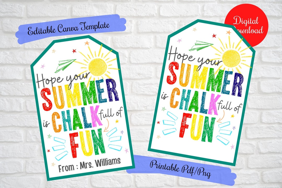 Chalk Full of Fun Gift Tags, End of Year Gift Tags for Students, End of ...