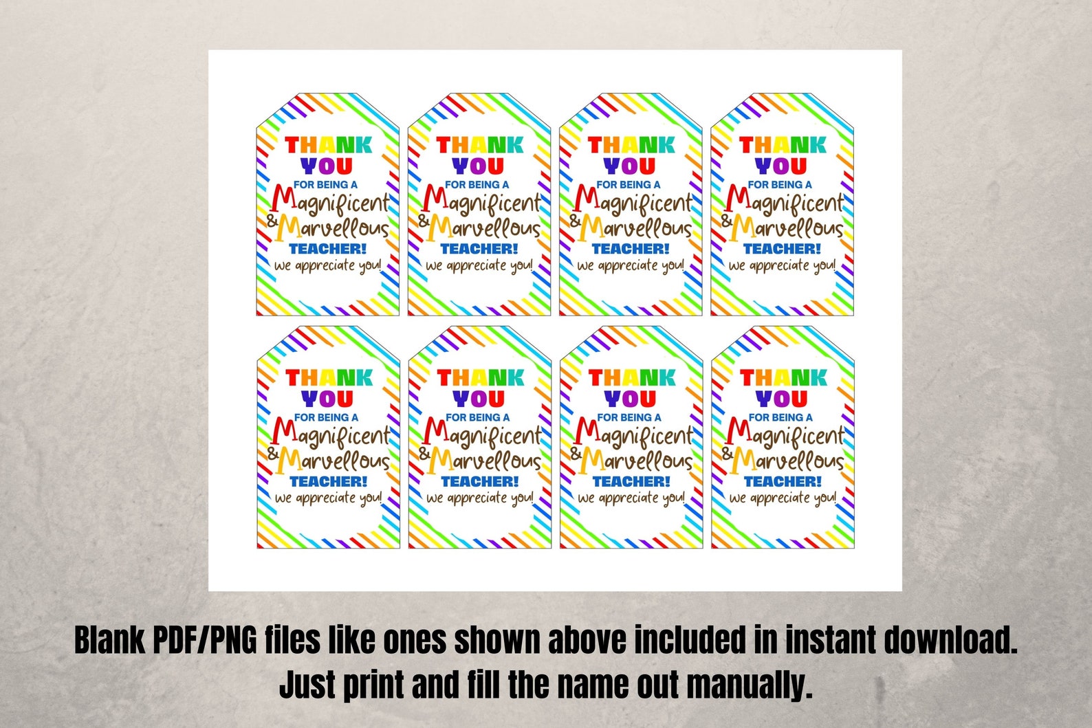 M&M Candy Gift Tags ,thank You for Being Magnificient and Marvellous ...