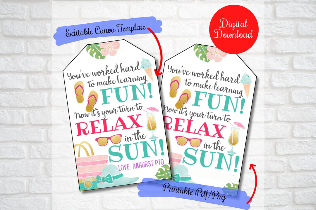 You've Worked Hard to Make Learning Fun Gift Tags for Teacher ...