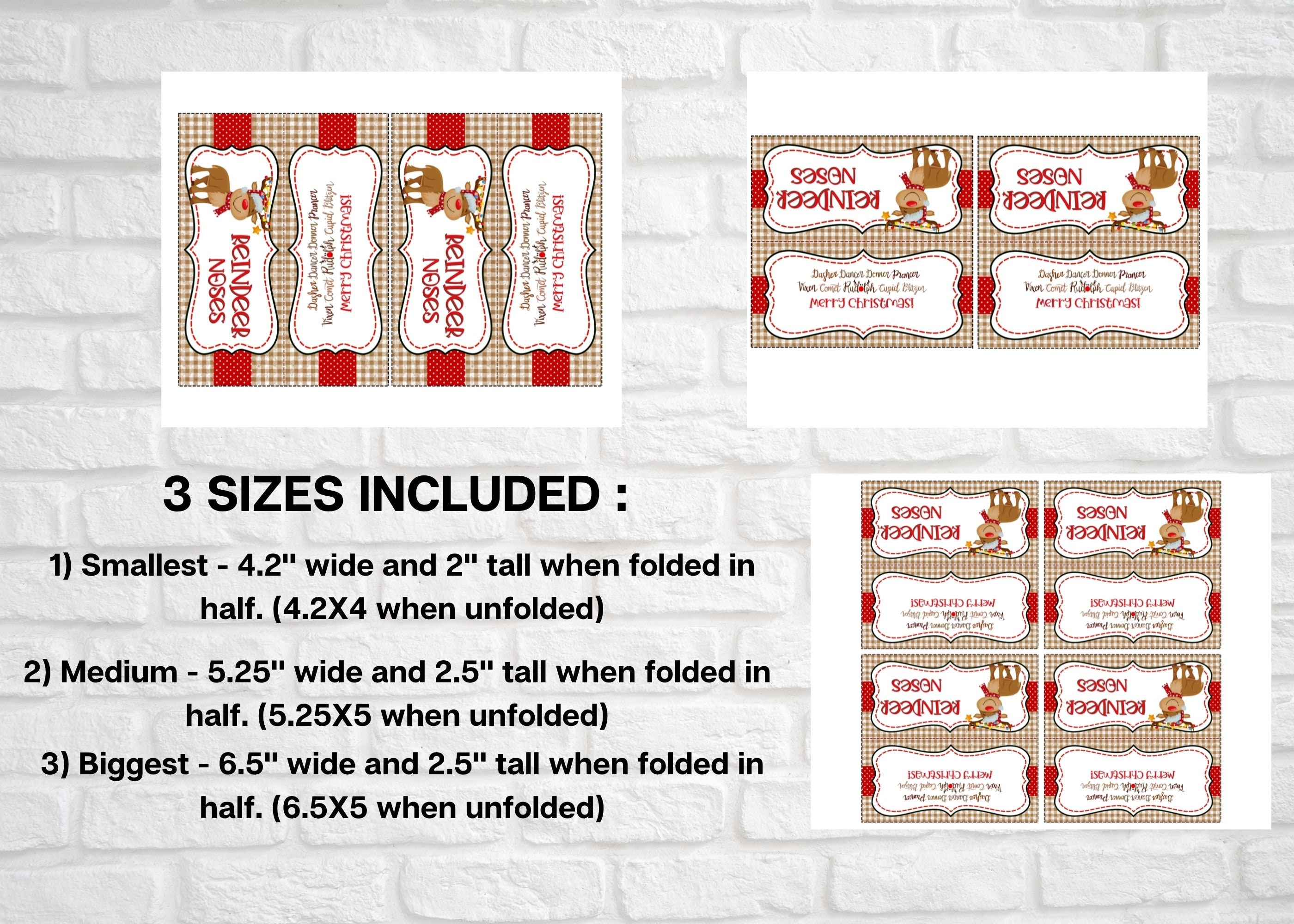 Reindeer Noses Treat Bag Topperseditable Christmas Treat Bag | Etsy