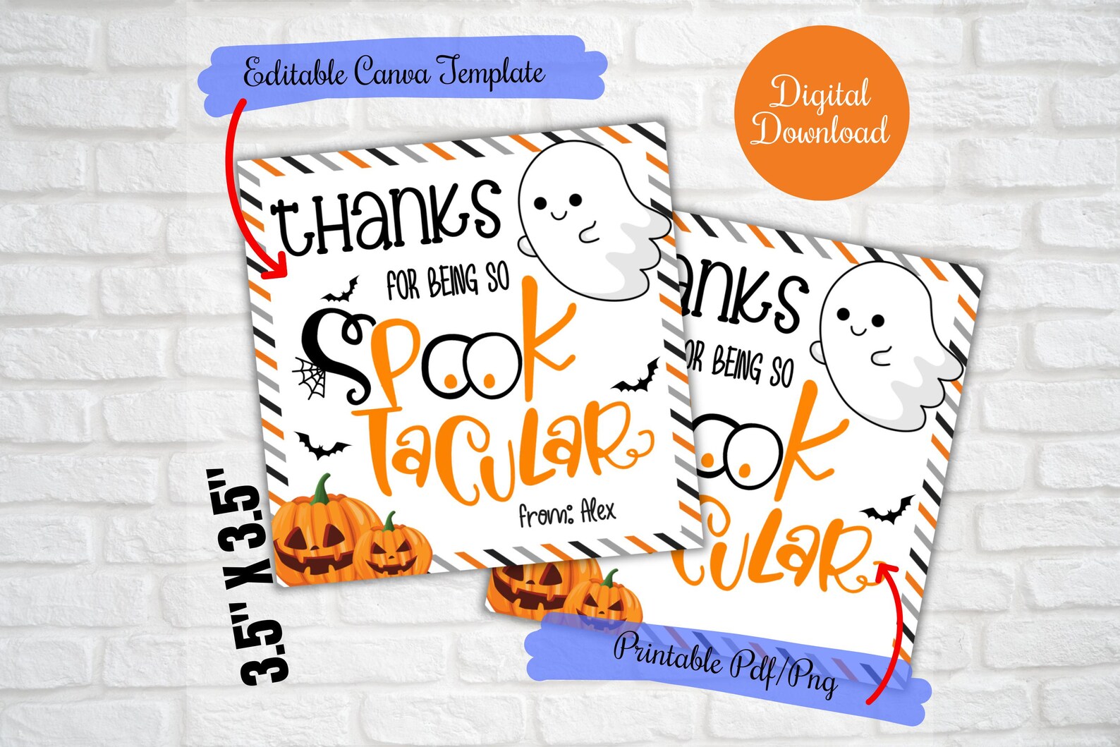 Thanks for Being Spooktacular Halloween Gift Tags, Spooky Halloween ...