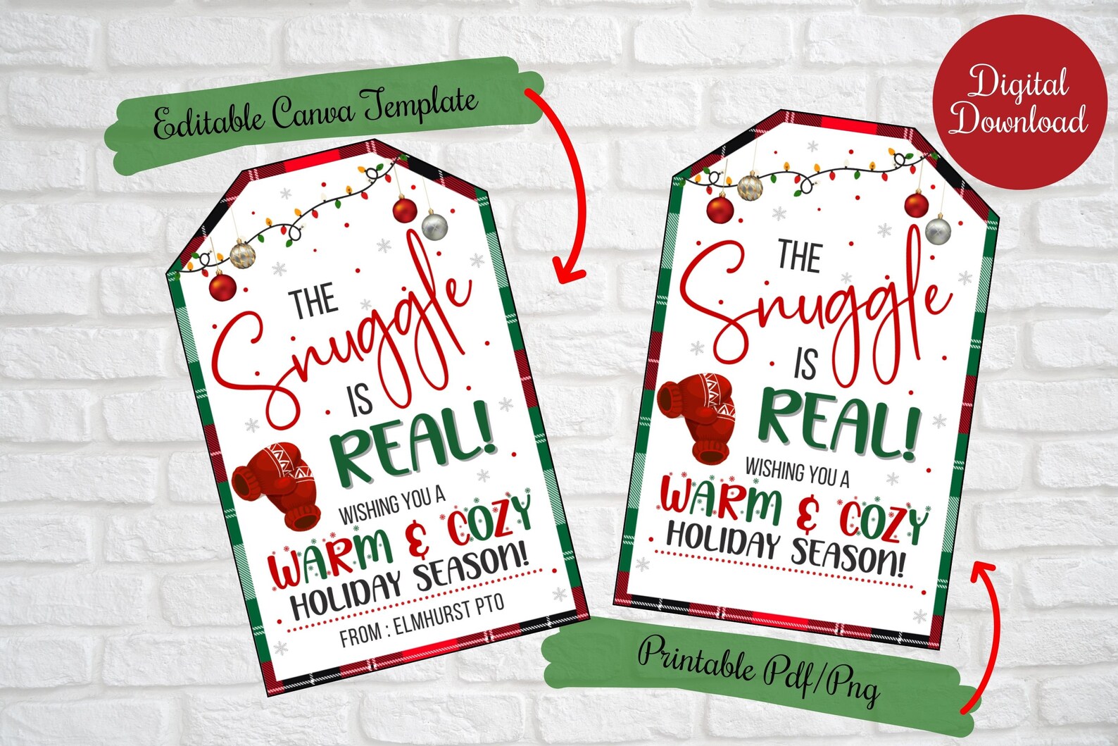 The Snuggle is Real Gift Tags christmas Gift Tags for | Etsy