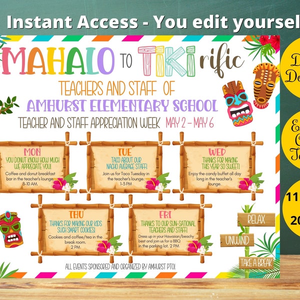 Luau Party Printable - Etsy