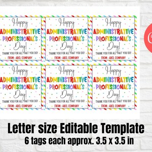 Admin Professional's Day Gift Tag, Administrative Assistant ...