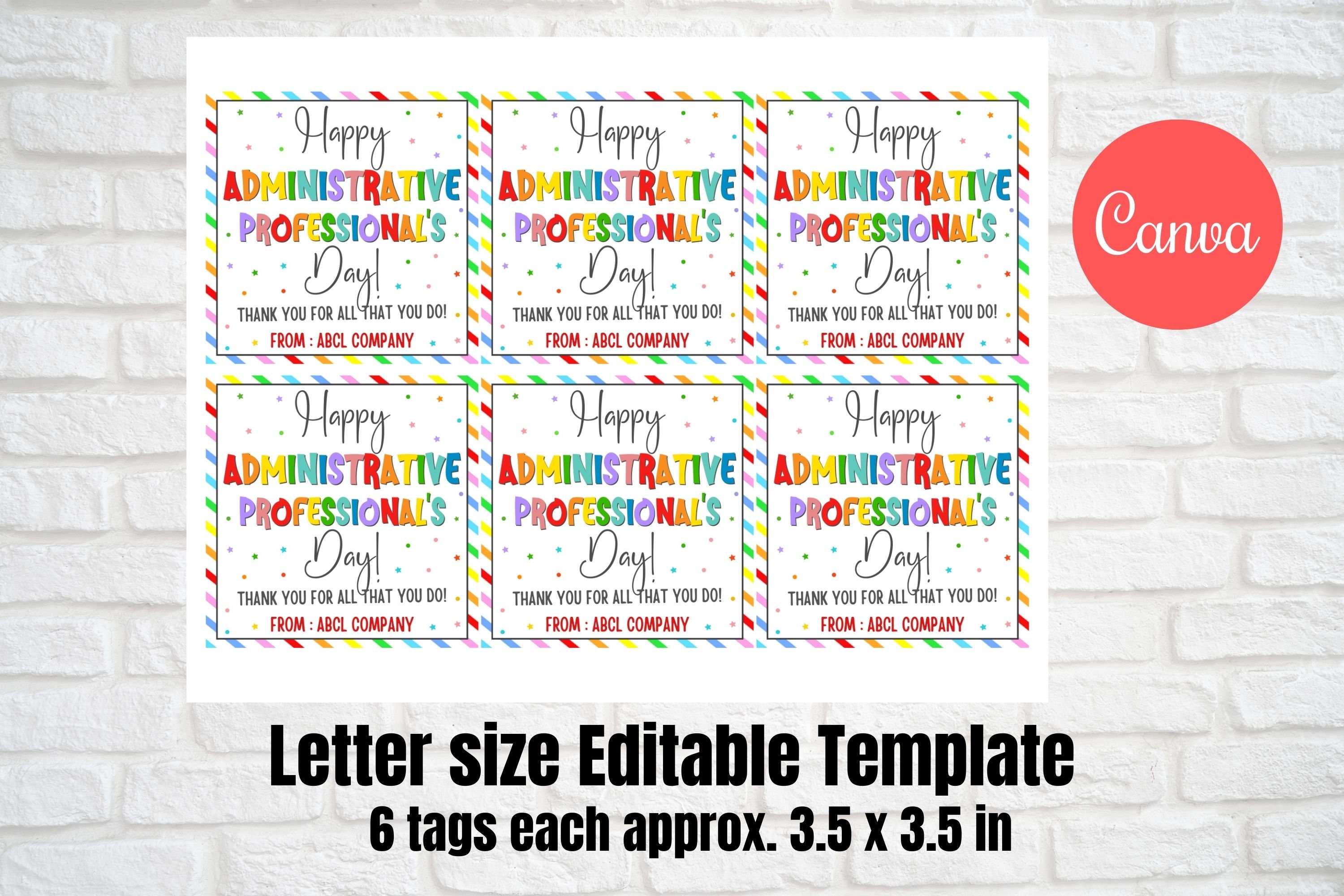 Admin Professional's Day Gift Tag, Administrative Assistant ...