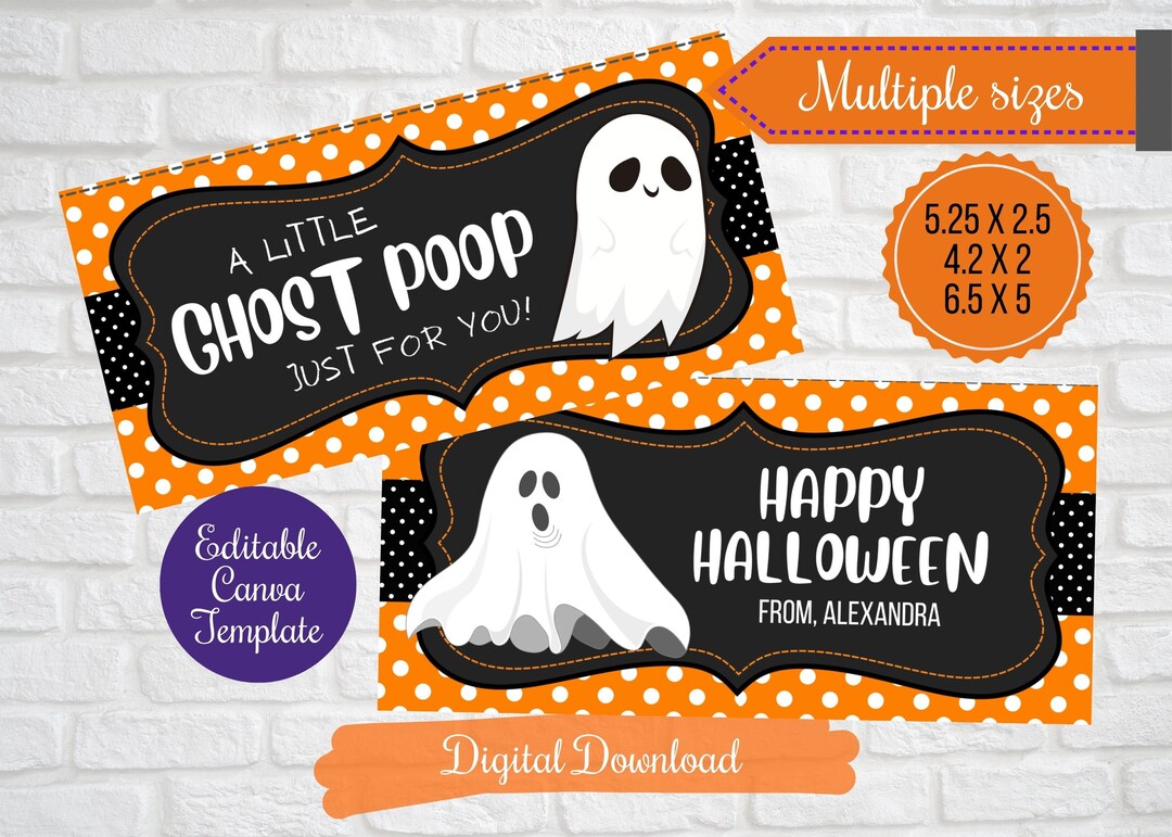 Ghost Poop Marshmallow Halloween Treat Bag Topper, Marshmallow Gift ...