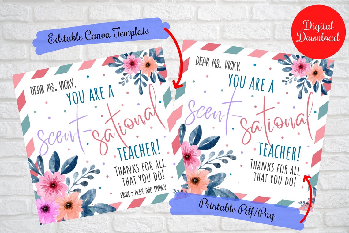 You Are a Scent-sational Teacher Gift Tags Teacher Nurse - Etsy
