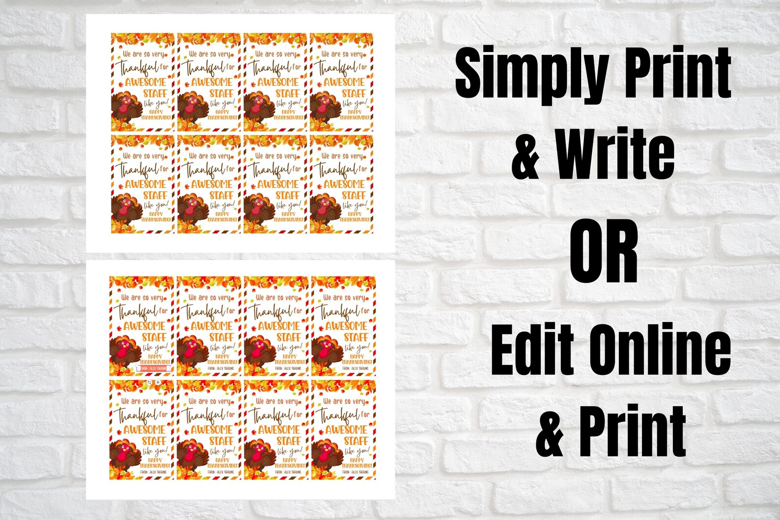 We Are so Very Thankful for Awesome Staff Like You Treat Tags - Etsy