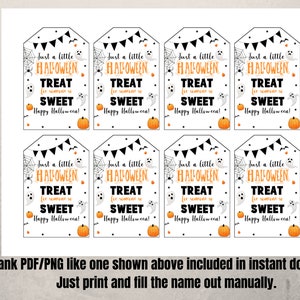 Just a Little Halloween Treat for Someone so Sweet Gift Tags, Treat Bag ...