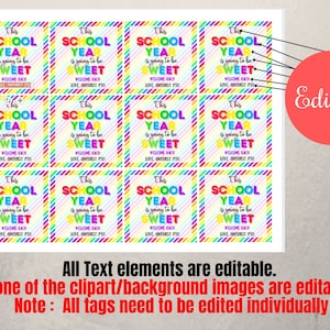 Back to School Candy Gift Tags, This School Year is Going to Be Sweet ...