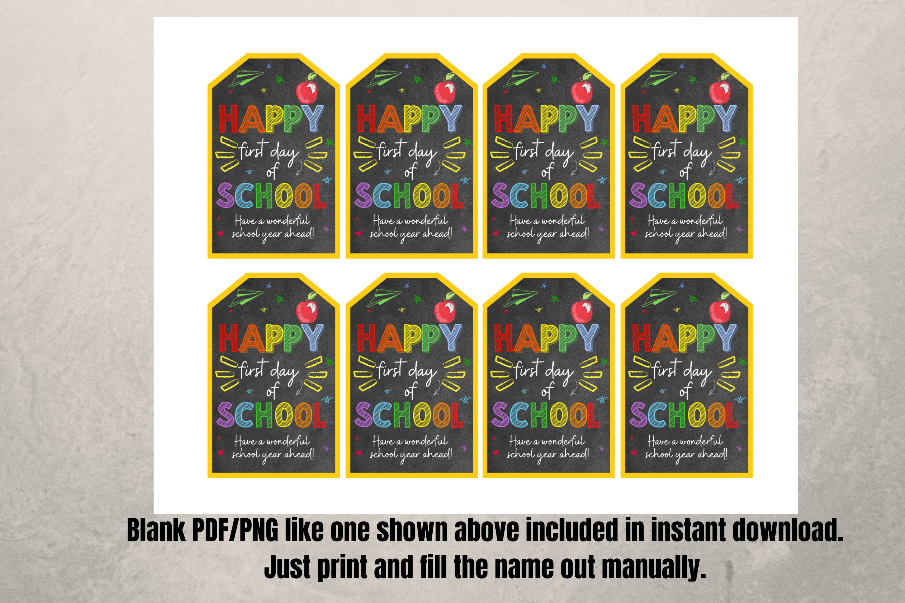 Happy First Day of School Gift Tags for Students Teachers - Etsy