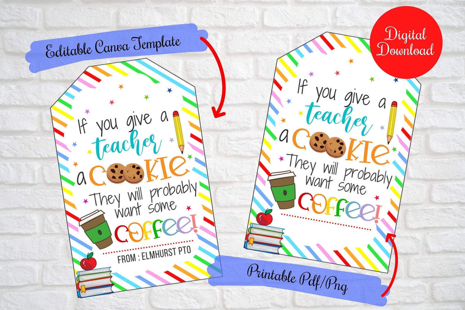 If You Give Teacher a Cookie They Will Need Coffee | Etsy