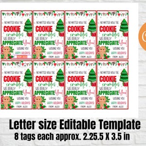 Cookie Christmas Gift Tags, No Matter How the Cookie Crumbles Tags We ...
