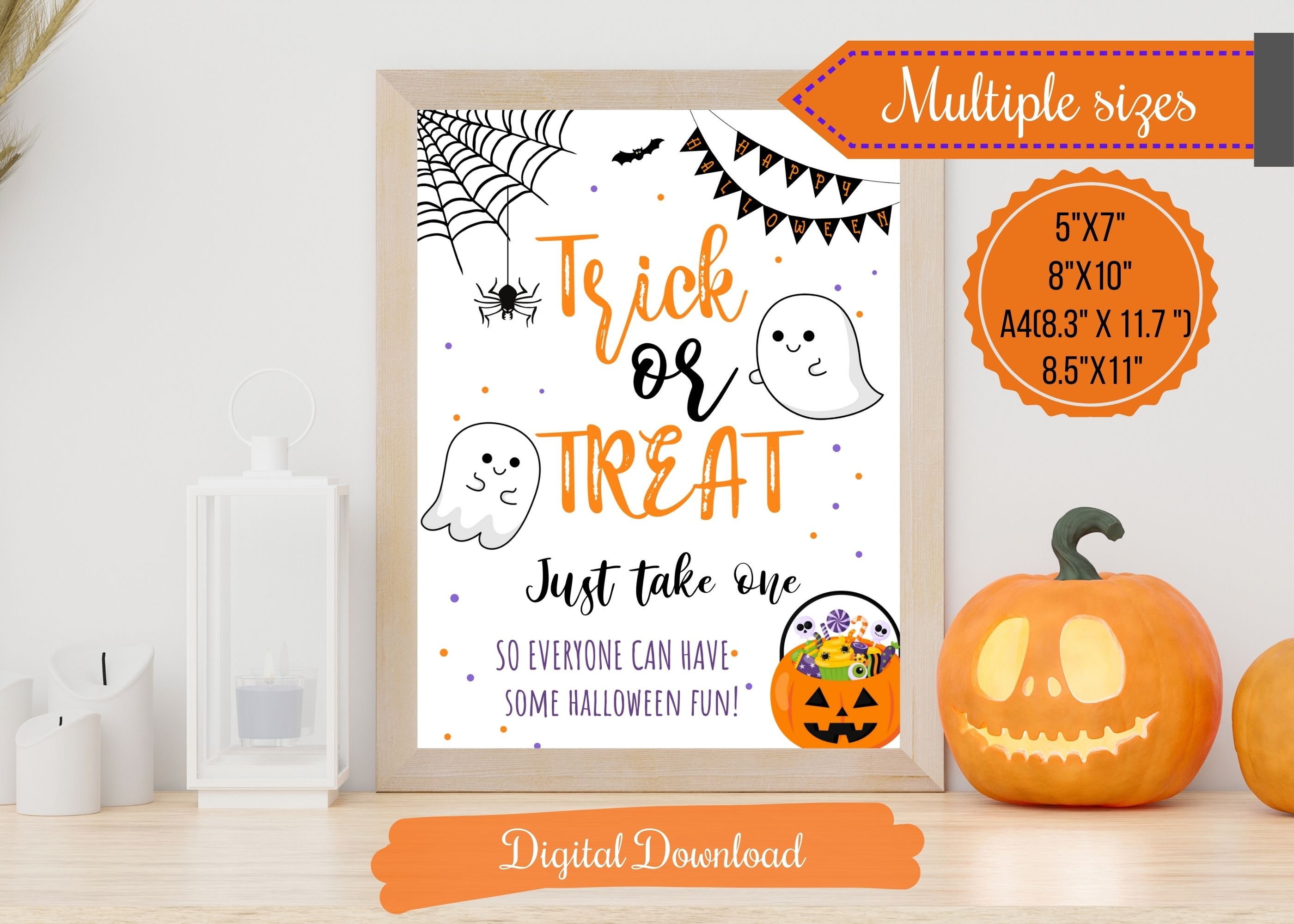 Halloween Please Take One Printable Sign Halloween Decor - Etsy UK