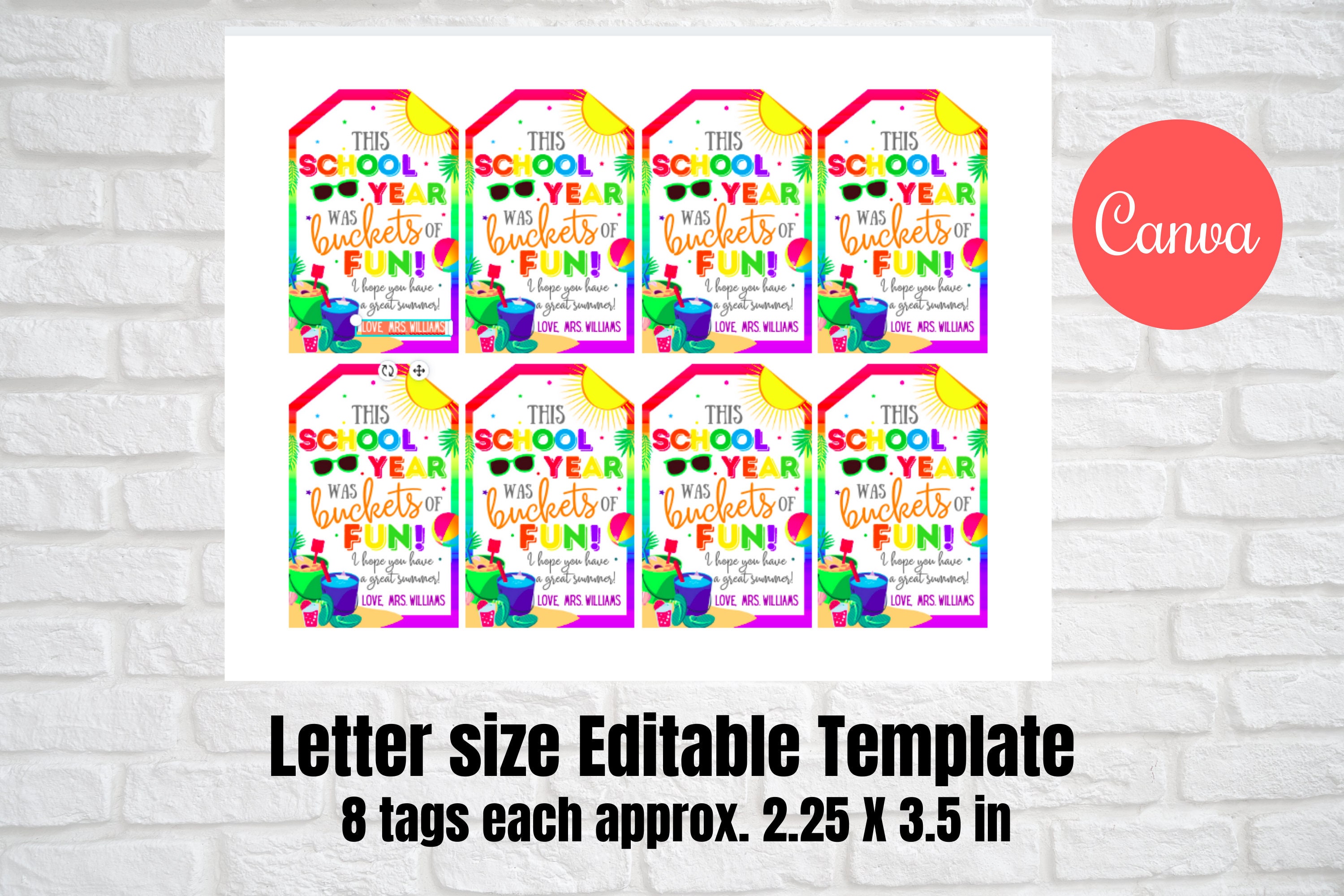 Buckets of Fun Gift Tags End of Year Gift Tags for Class End | Etsy