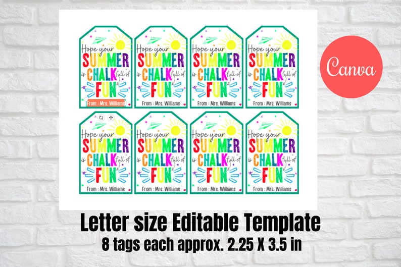 Chalk Full of Fun Gift Tags End of Year Gift Tags for - Etsy