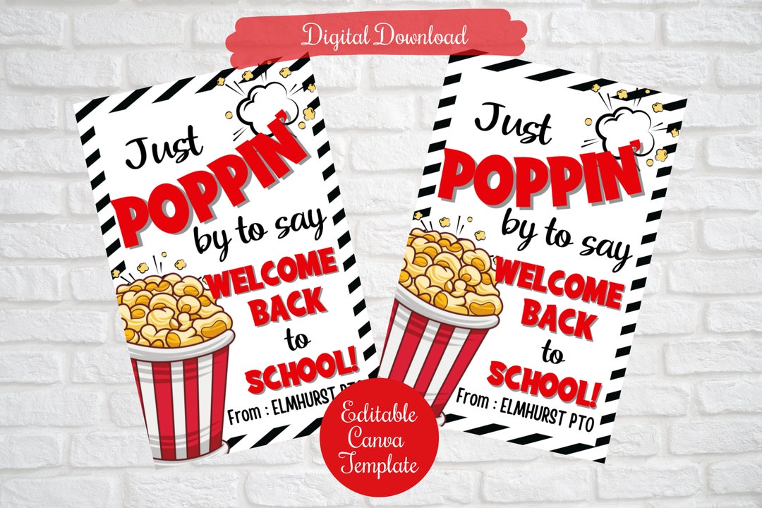 Back to School Popcorn Gift Tags Just Poppin by to Say - Etsy